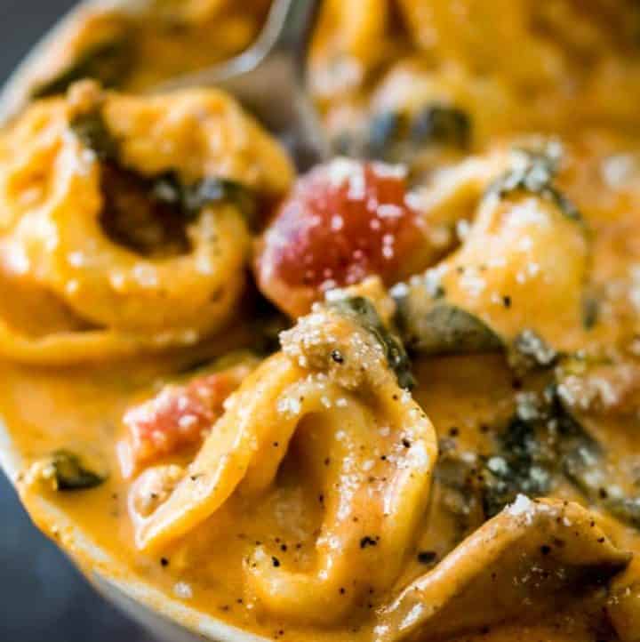Creamy Slow Cooker Tortellini Soup | Heather Likes Food