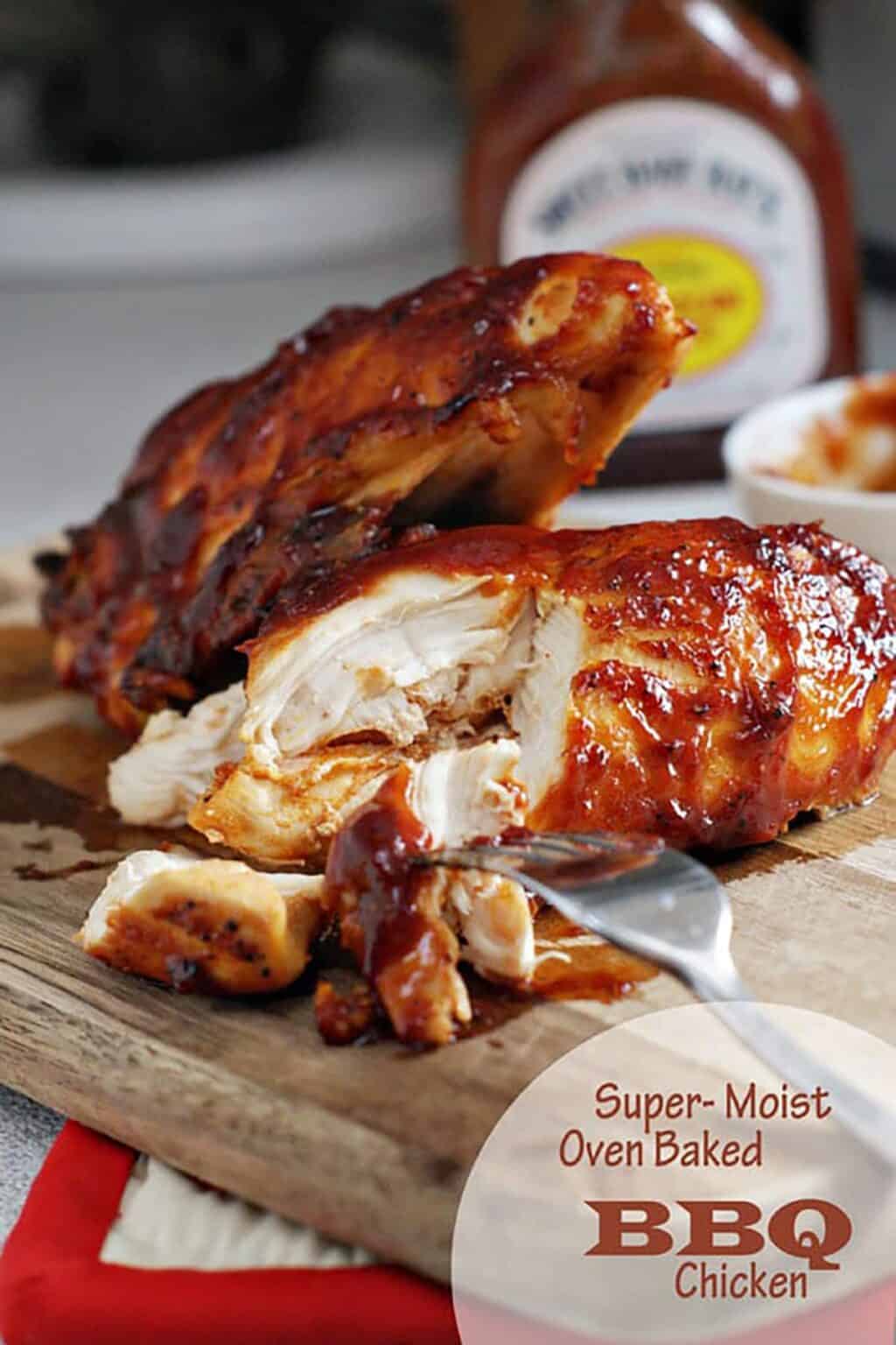 Marinated Moist Oven Baked Barbeque Chicken | heatherlikesfood.com